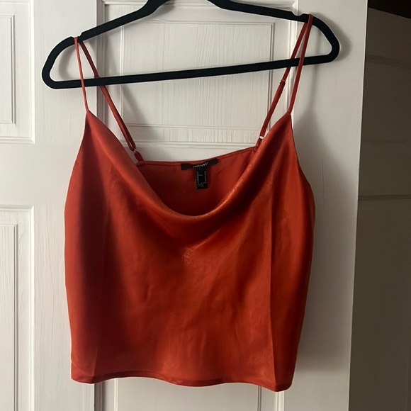Forever 21 | Tops | Silk Swoop Crop Burnt Orange Top | Poshmark